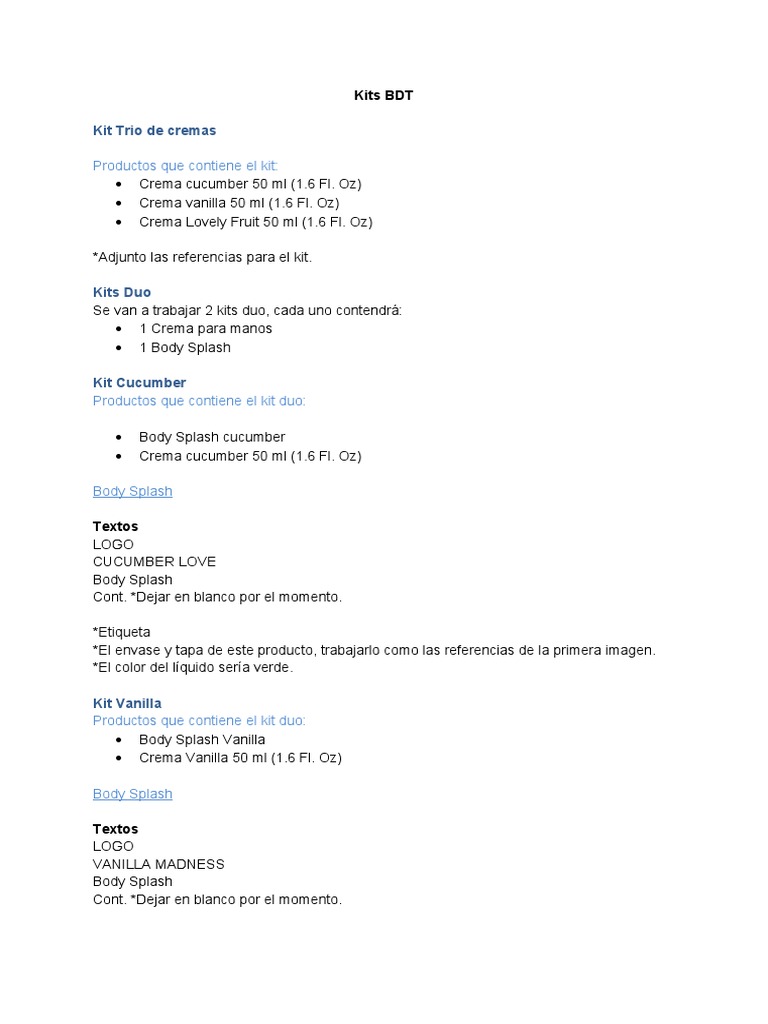 Popuesta para Kit Trio y Duo BDT | PDF