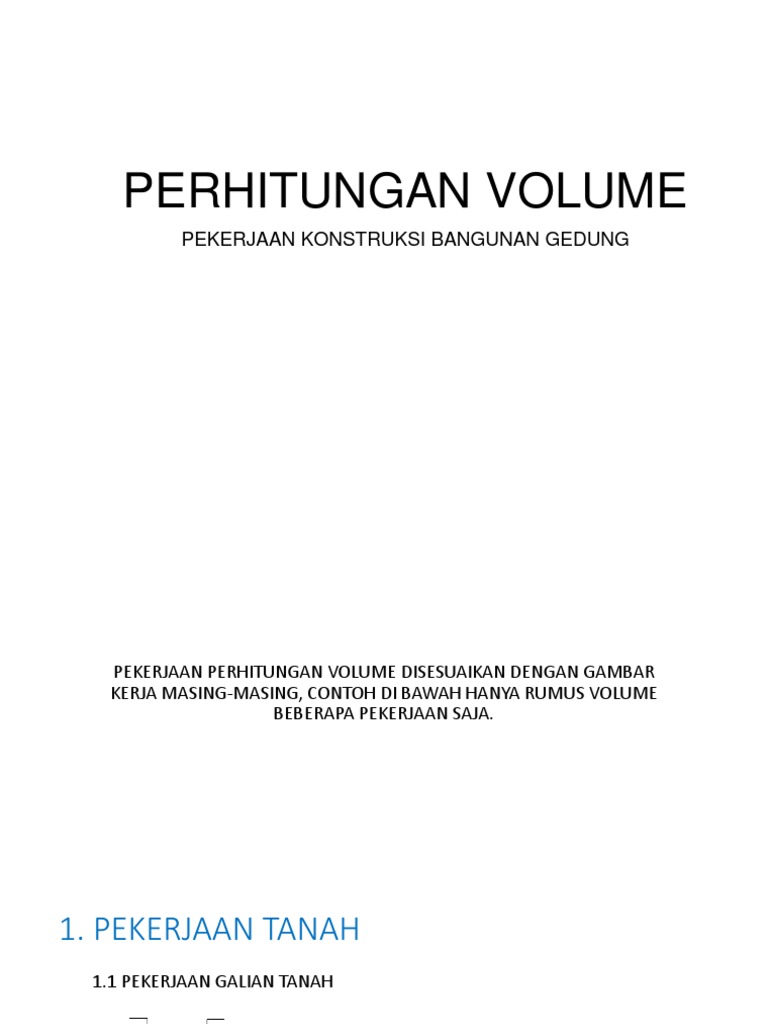 Perhitungan Volume | PDF