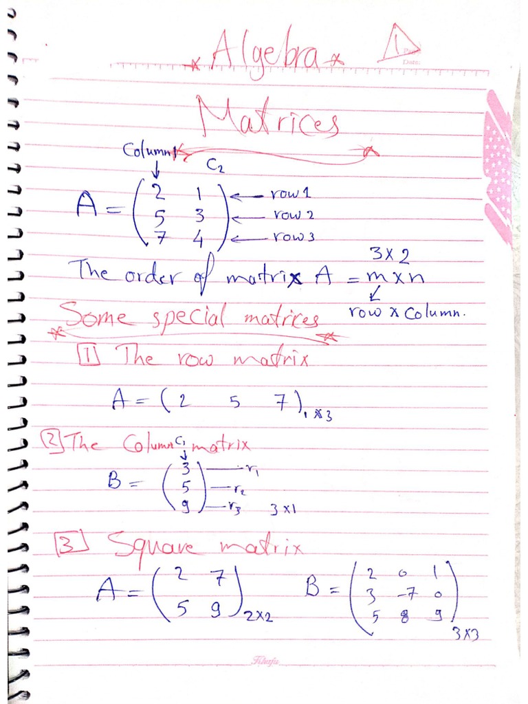 Matrices Algebra | PDF