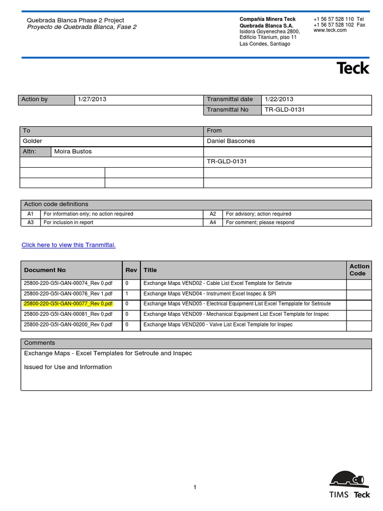 Coversheet TR-GLD-0131 | PDF