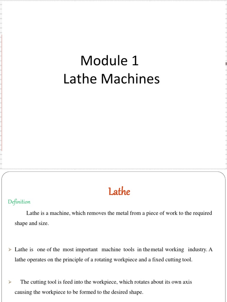 Unit II Lathe Machine | PDF | Machining | Metalworking