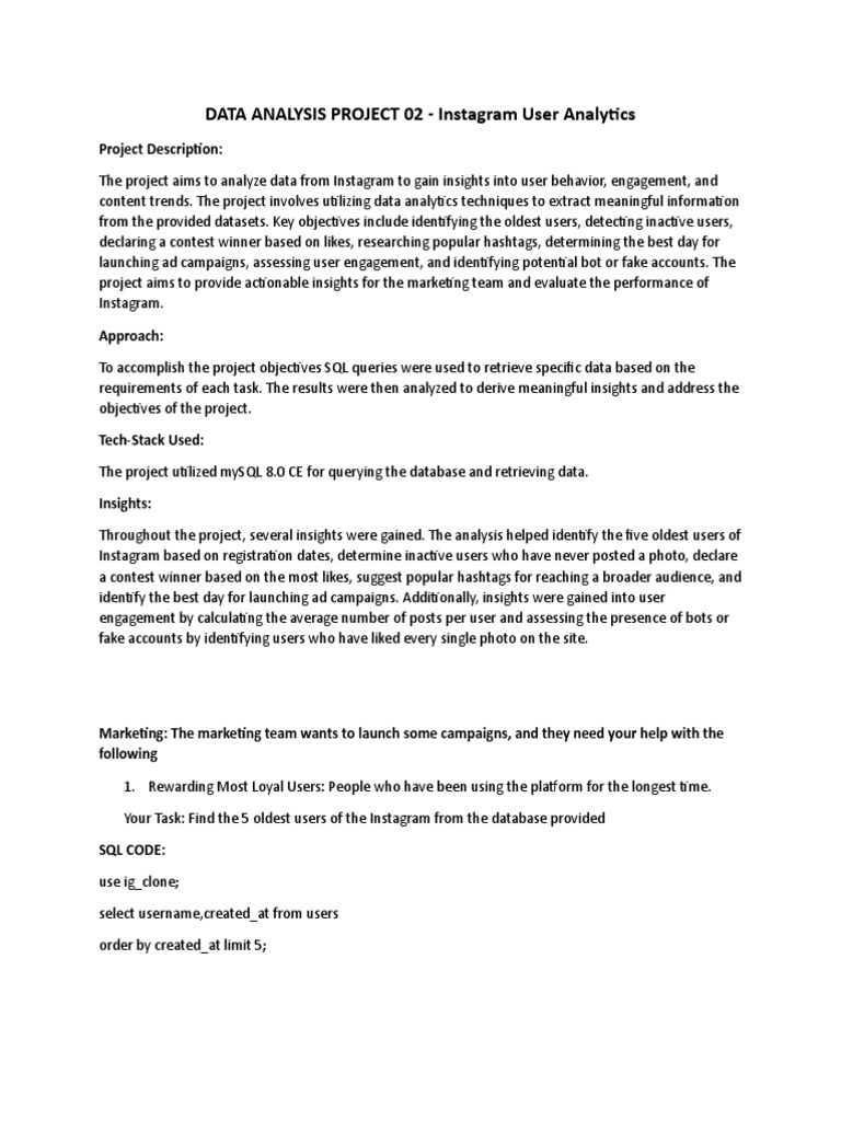 Data Analysis Project 02 | PDF | Data Analysis | Databases Data Analysis Project 02 | PDF | Data Analysis | Databases