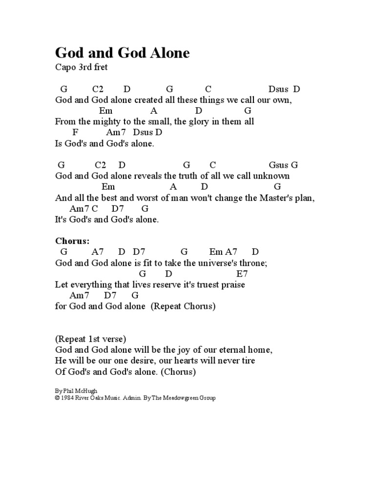 God and God Alone in G | PDF