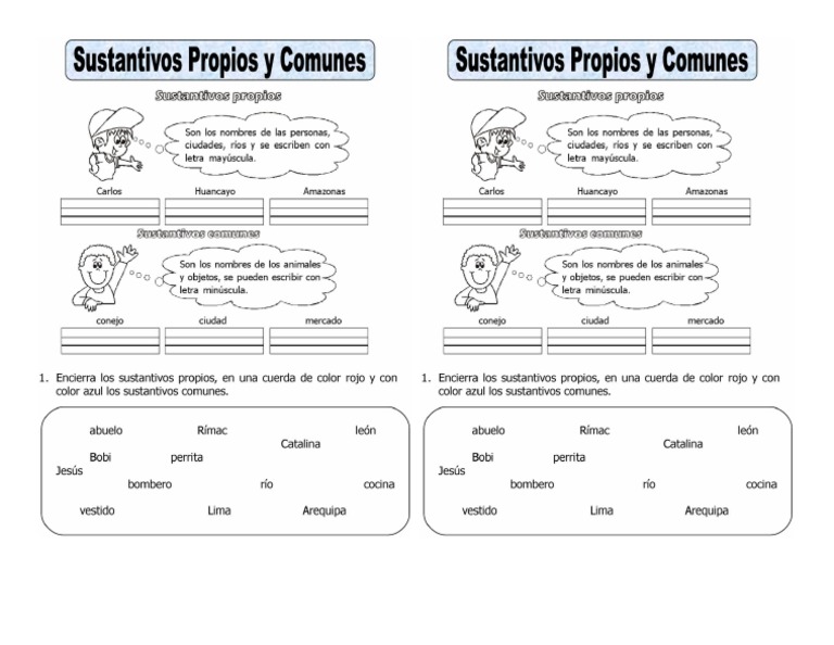 sustantivo comun y propio explicativo | PDF