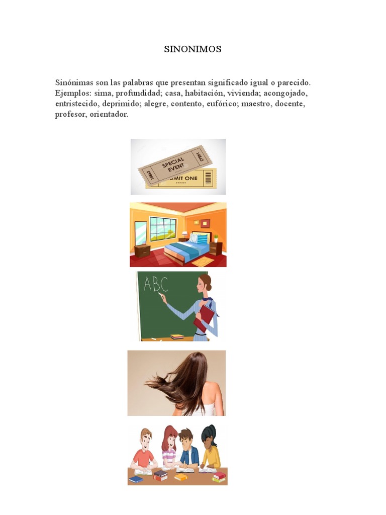 Sinonimos Antonimos y Homofonos | PDF | Artes del lenguaje y disciplina ...