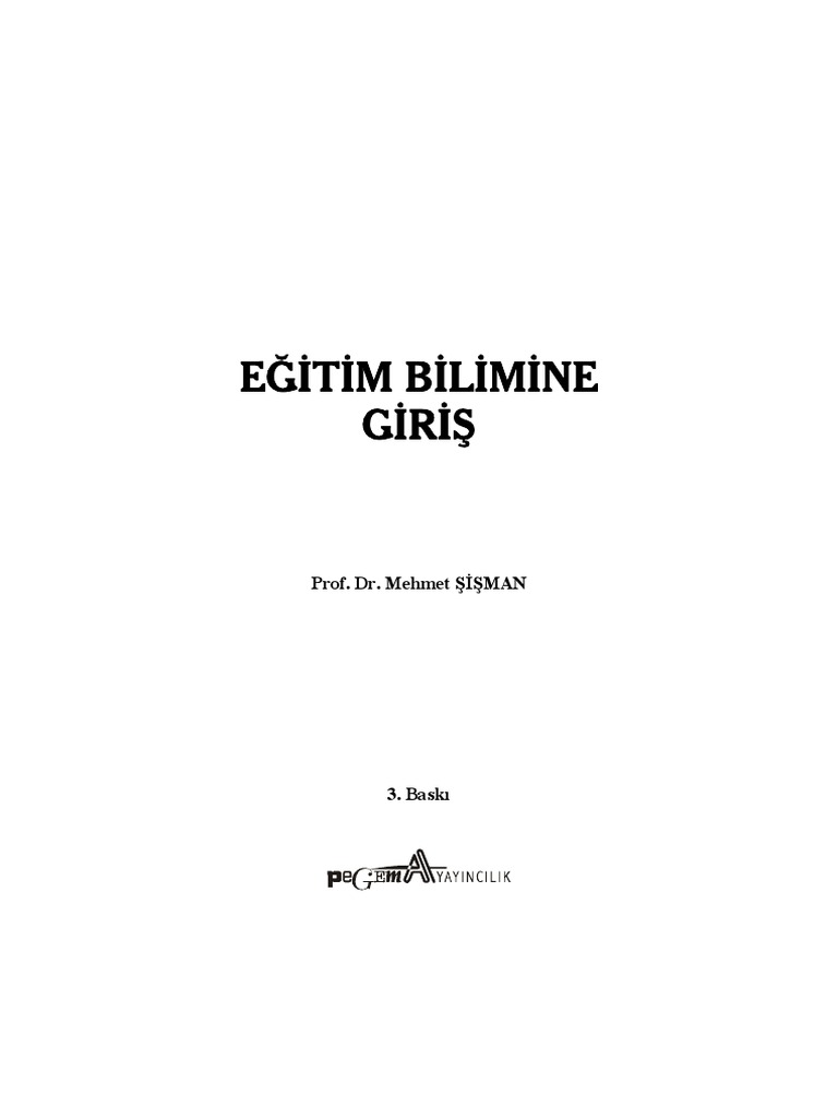 06102007123026egitim Bilimine Giris Mehm | PDF