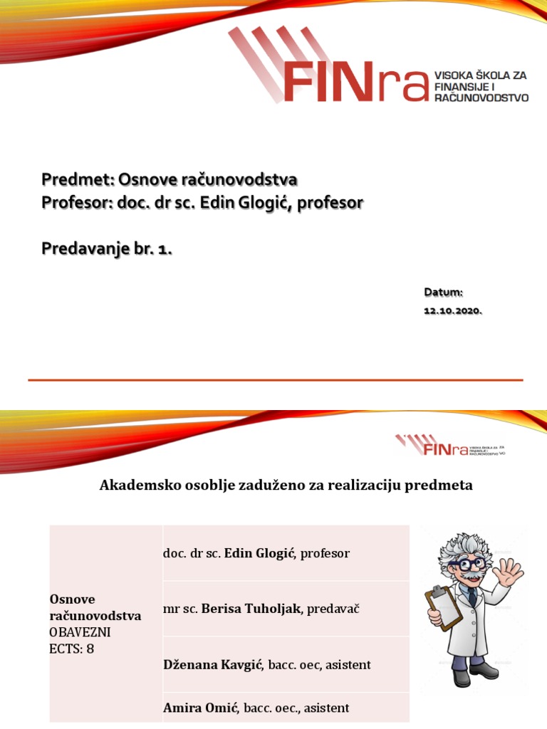 Glogic_OSNOVE_RACUNOVODSTVA_Predavanje_1_UVOD | PDF