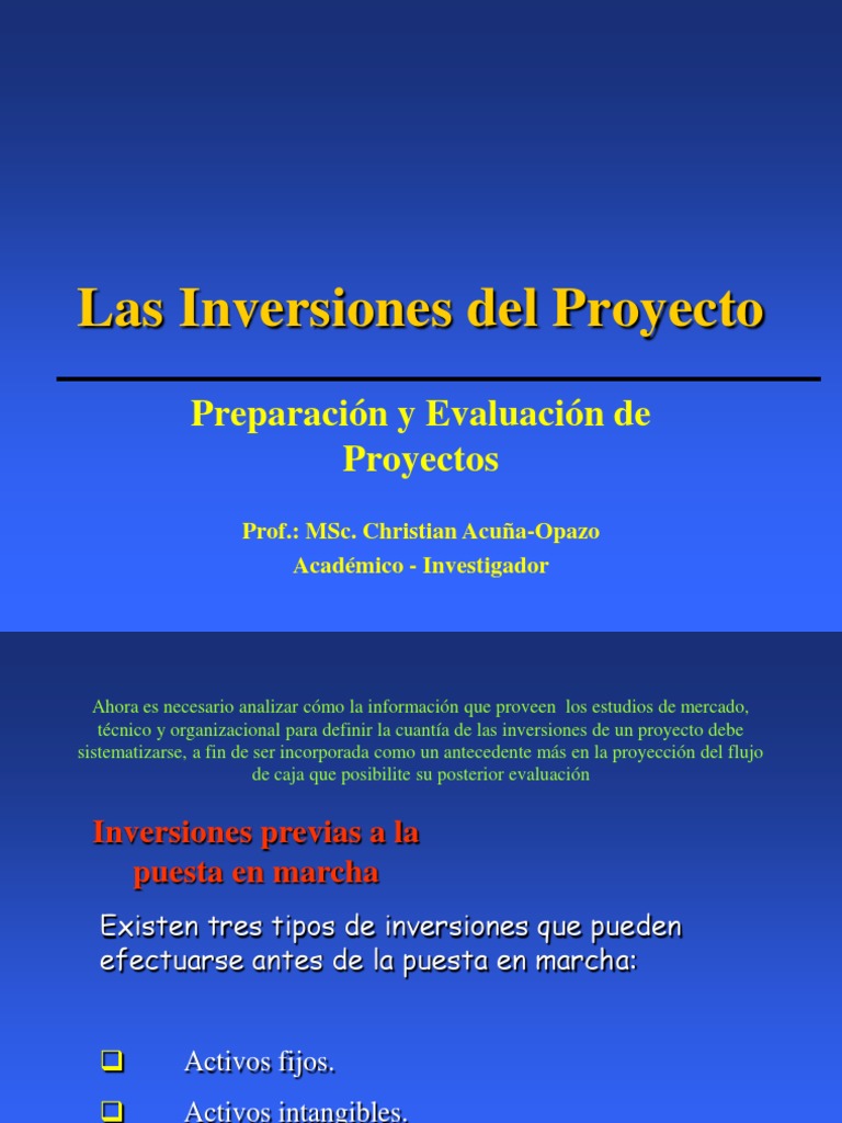 Pres 05 - Inversiones de Un Proyecto | PDF