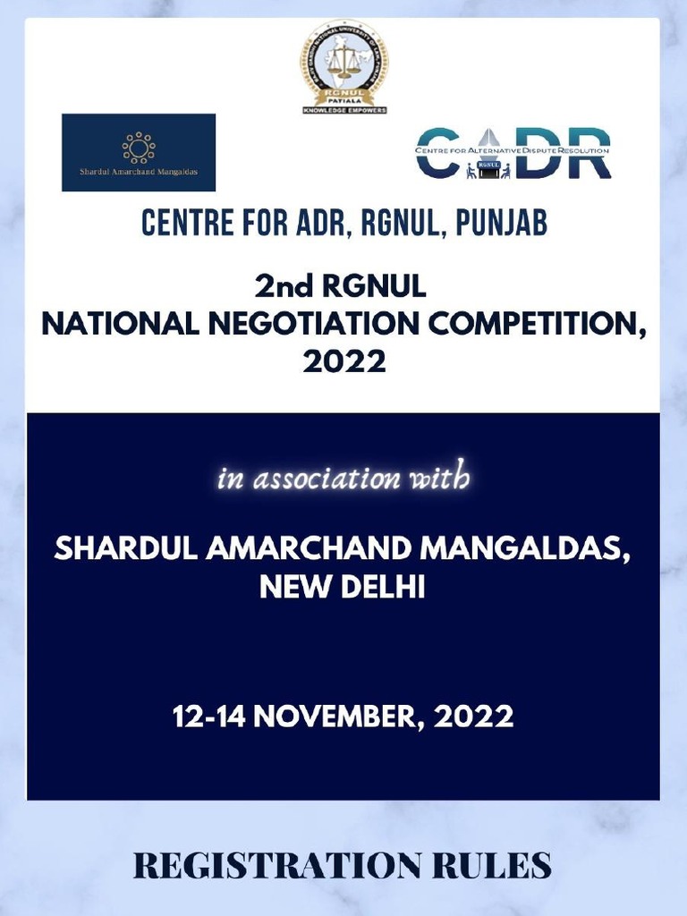 2nd Rgnul National Negotiation Competition Rules 2022 1 | PDF | Negotiation | Justice