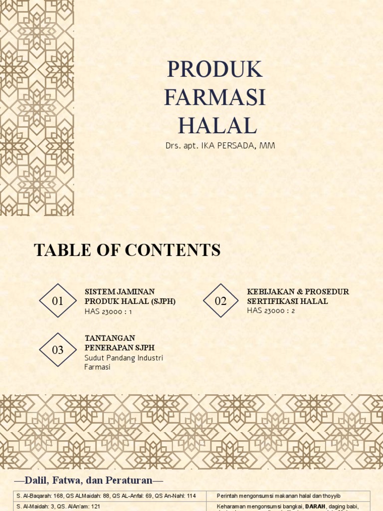 Materi Produk Farmasi Halal (Sistem Jaminan Produk Halal) | PDF Materi Produk Farmasi Halal (Sistem Jaminan Produk Halal) | PDF