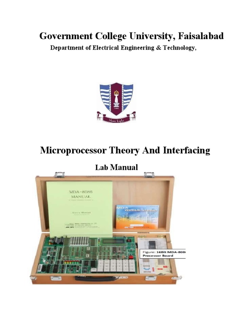 Microprocessor Theory and Interfacing LAB MANUAL Goup | PDF | Central Processing Unit | Input/Output
