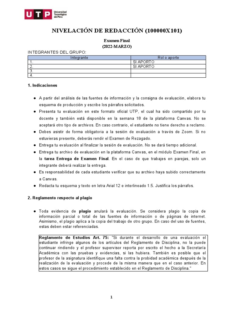 EXAMEN FINAL (Formato Oficial UTP) 2022 | PDF | Desempleo | Desigualdad ...