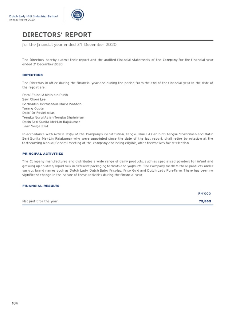 ANNUAL REPORT 2022 - Dutch Lady Milk Industries Berhad | PDF ...
