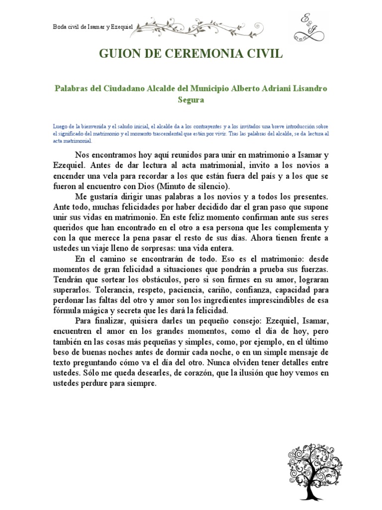 Guion de Ceremonia Civil | PDF