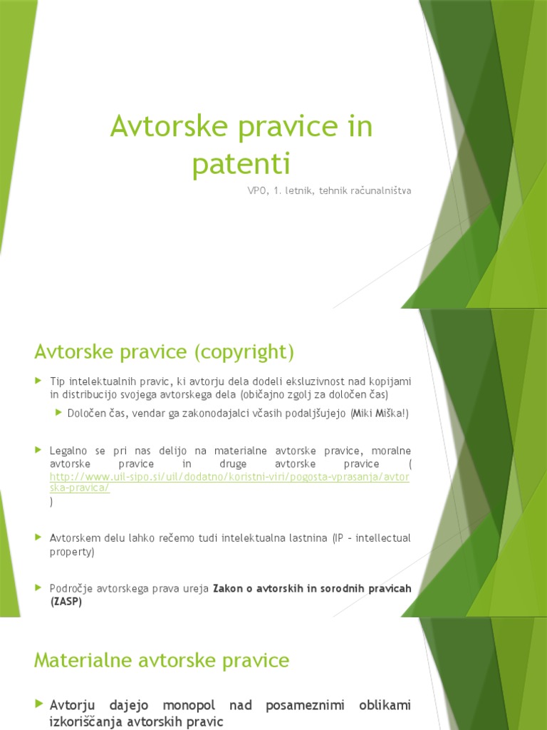 Avtorske Pravice in Patenti | PDF