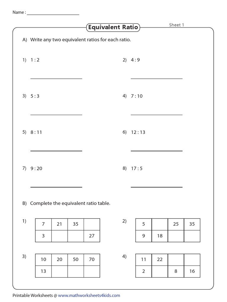 Equivalent Ratio | PDF