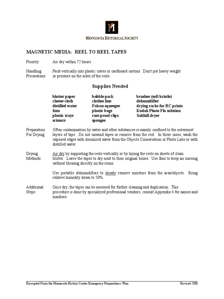 Magnetic medias, reel to reel tapes | PDF