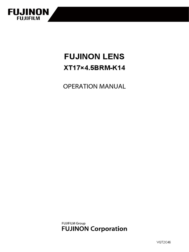 Fujinon Lens XT17×4.5BRM-K14 Manual | PDF | Camera Lens | Camera