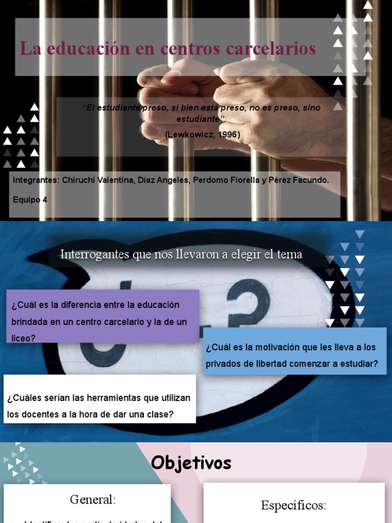 La Educación en Centros Carcelarios. Equipo 4 | PDF | Enseñando