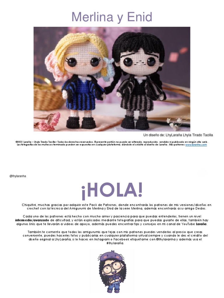 Merlina and Enid | PDF | Amigurumi | Tejer