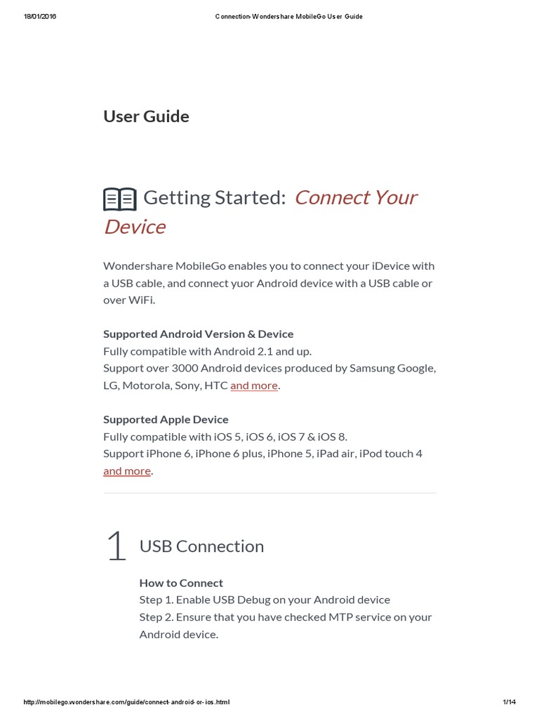 Connecting Devices with MobileGo Guide | PDF | Android (Operating ...