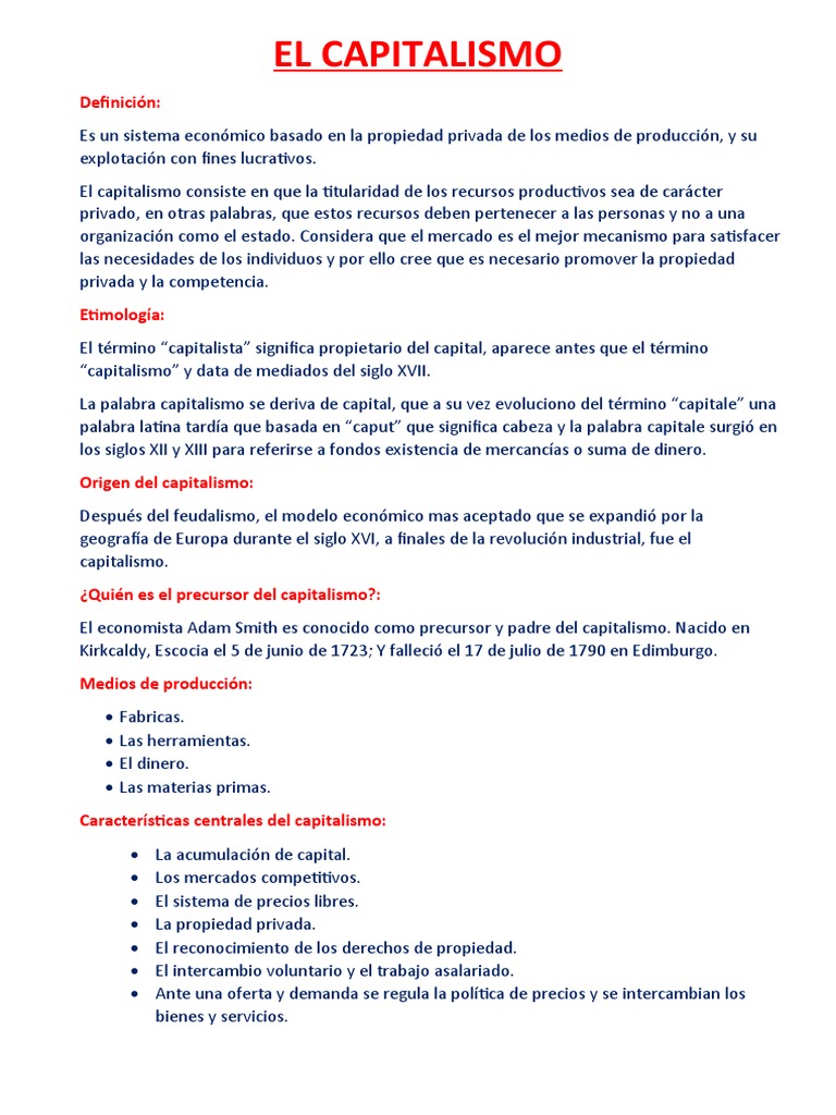 El Capitalismo | PDF | Política | Ciencias sociales
