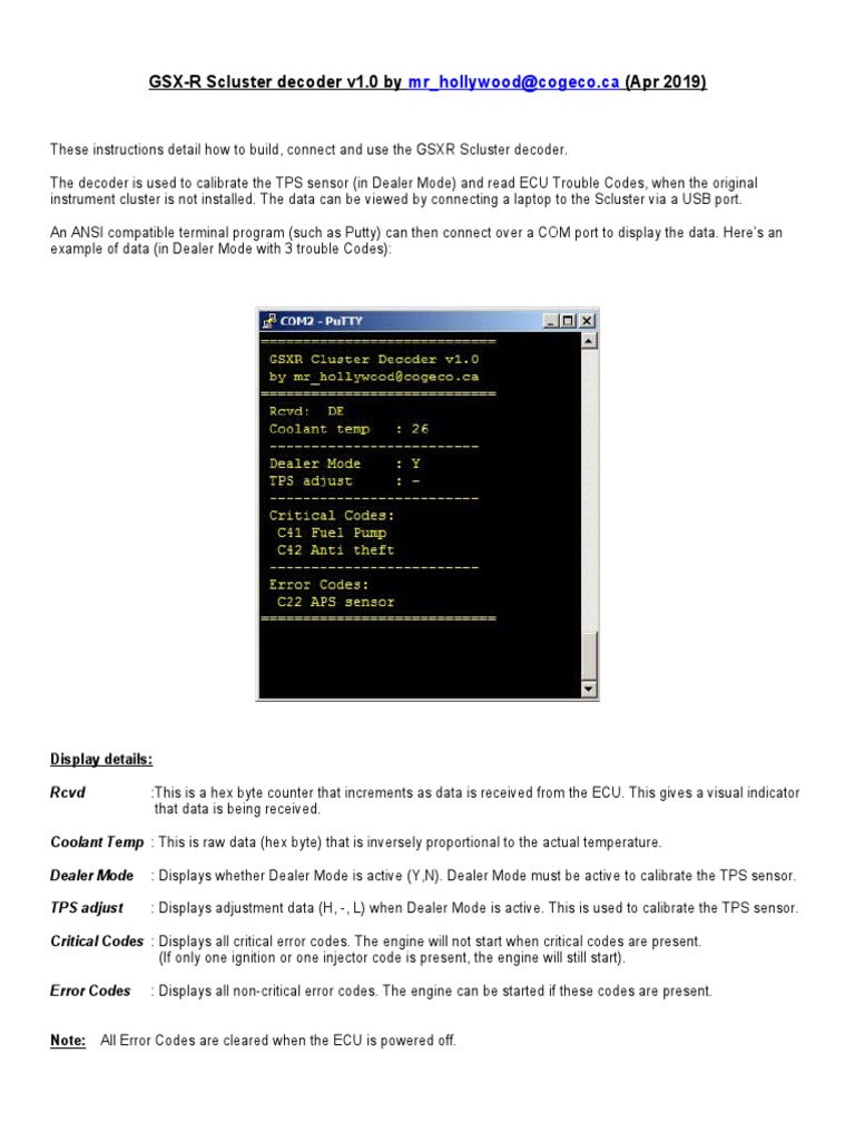 GSXR Scluster | PDF | Computer Hardware | Computer Architecture