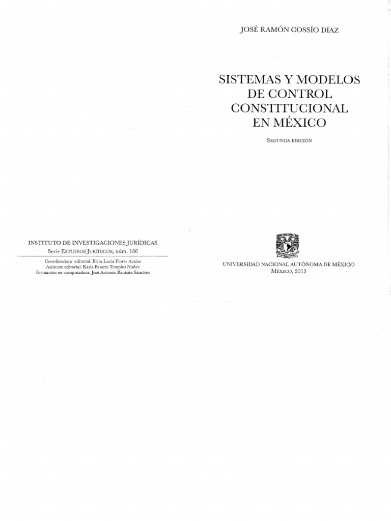4 Sistemas y Modelos de Control Constitucional en México Cossío | PDF
