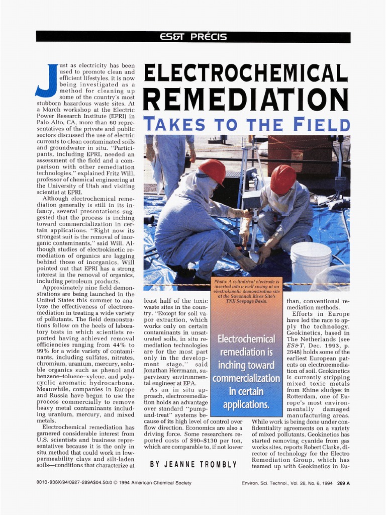 Electrochemical Remediation Takes To The Field | PDF | Environmental ...