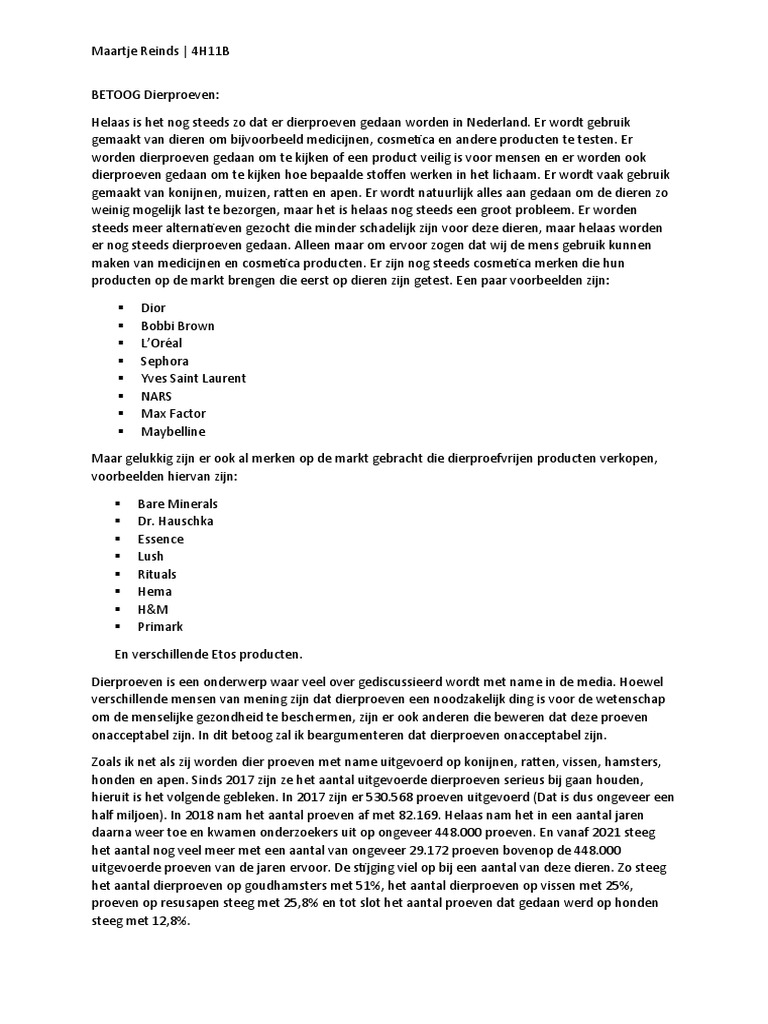 BETOOG Dierproeven | PDF