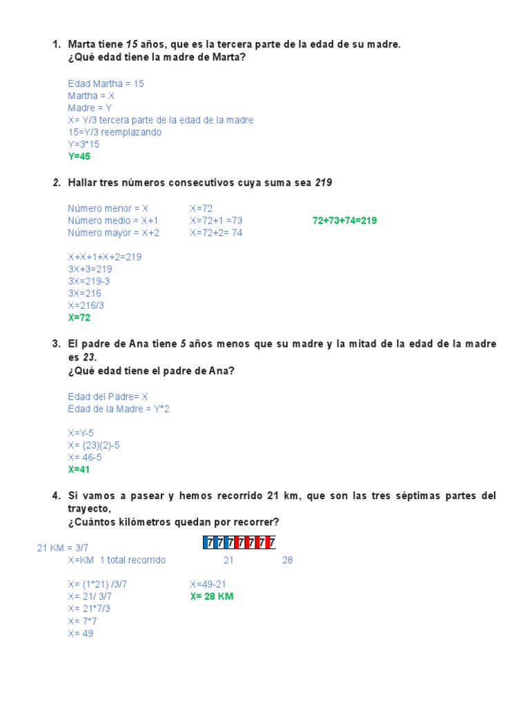 Ejercicios de Mate | PDF | Matemáticas | Matemática Elemental