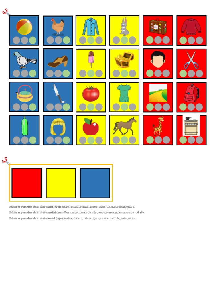 Conciencia Fonológica - Juego de Identificación de Sílaba Inicial ...