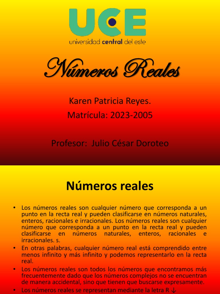Números Reales | PDF | Números | Número Real