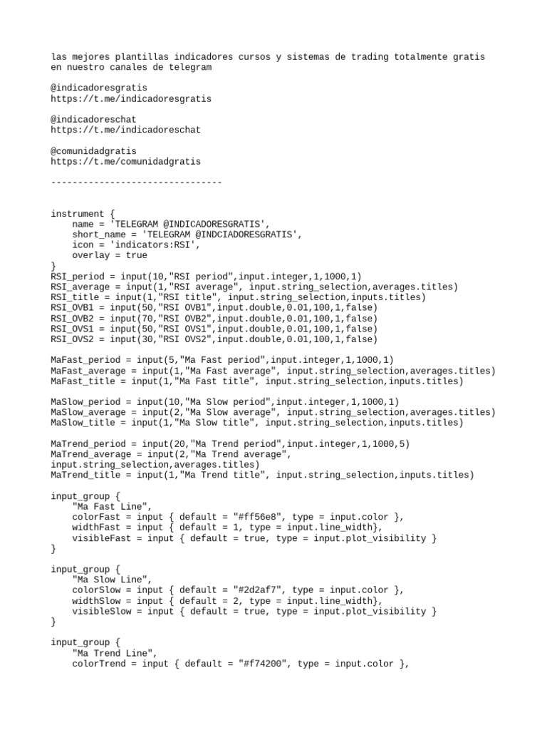 Script Portugues Telegram @Indicadoresgratis - Copia | PDF