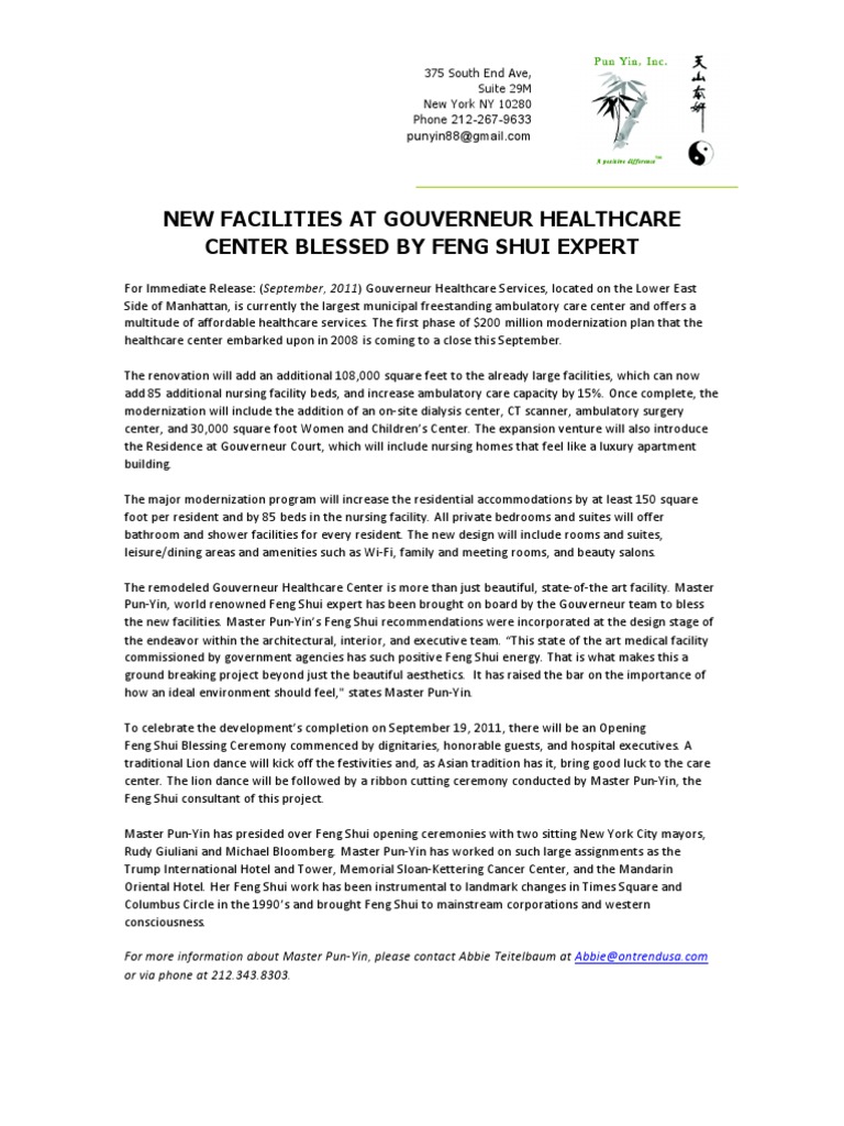 2011 Feng Shui Master Pun-Yin Press Kit | PDF | Feng Shui | Nbc