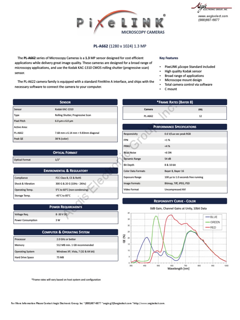 Datasheet A662 | PDF | Camera | Image Scanner