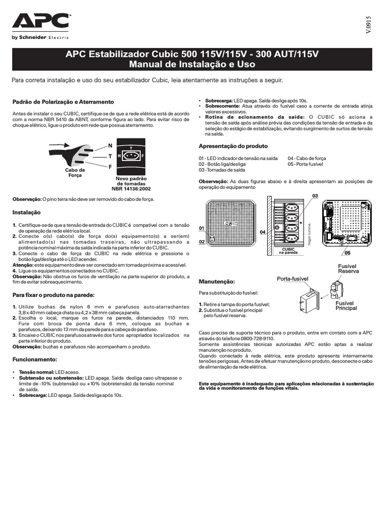 Manual Apc | PDF | Fusível (elétrico) | Eletromagnetismo