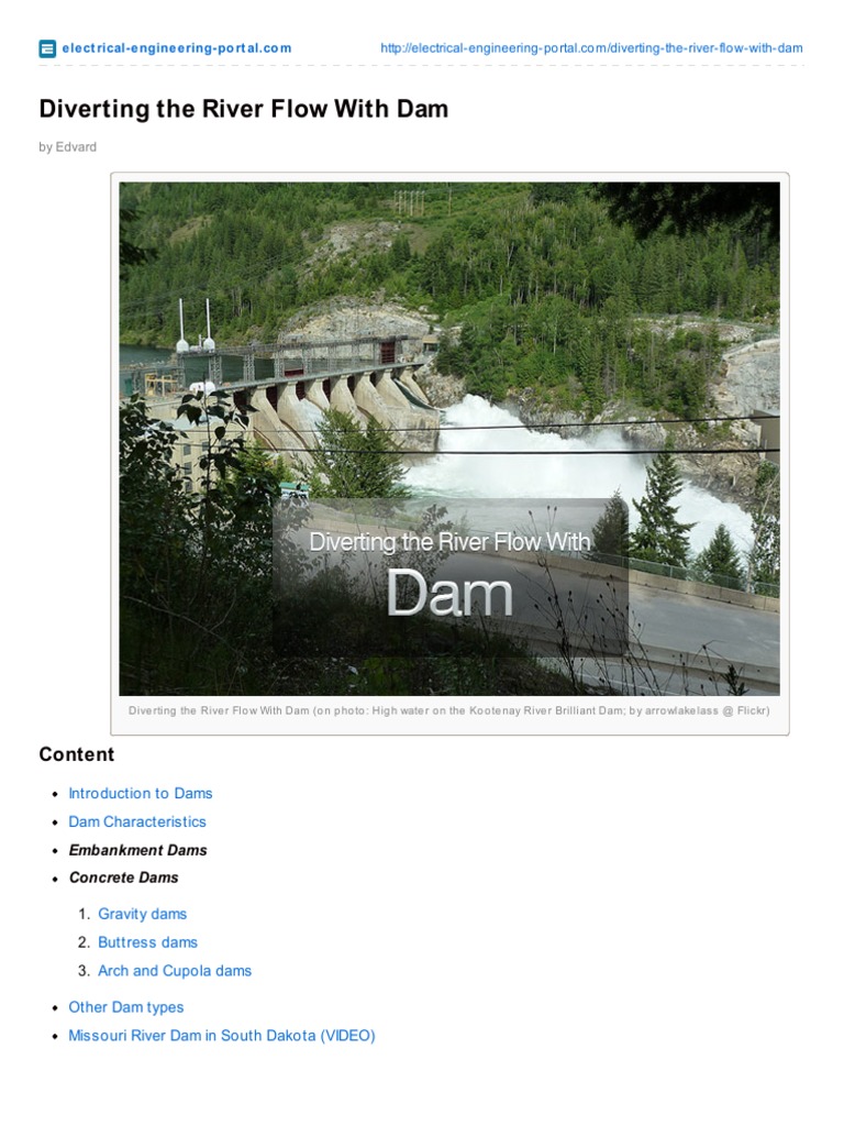 Diverting The River Flow With Dam | PDF | Dam | Concrete