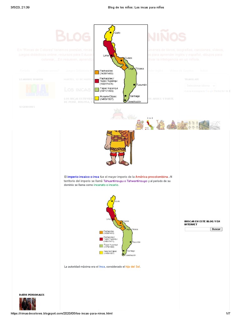 Blog de Los Niños - Los Incas para Niños | PDF | Imperio Inca | Tierra