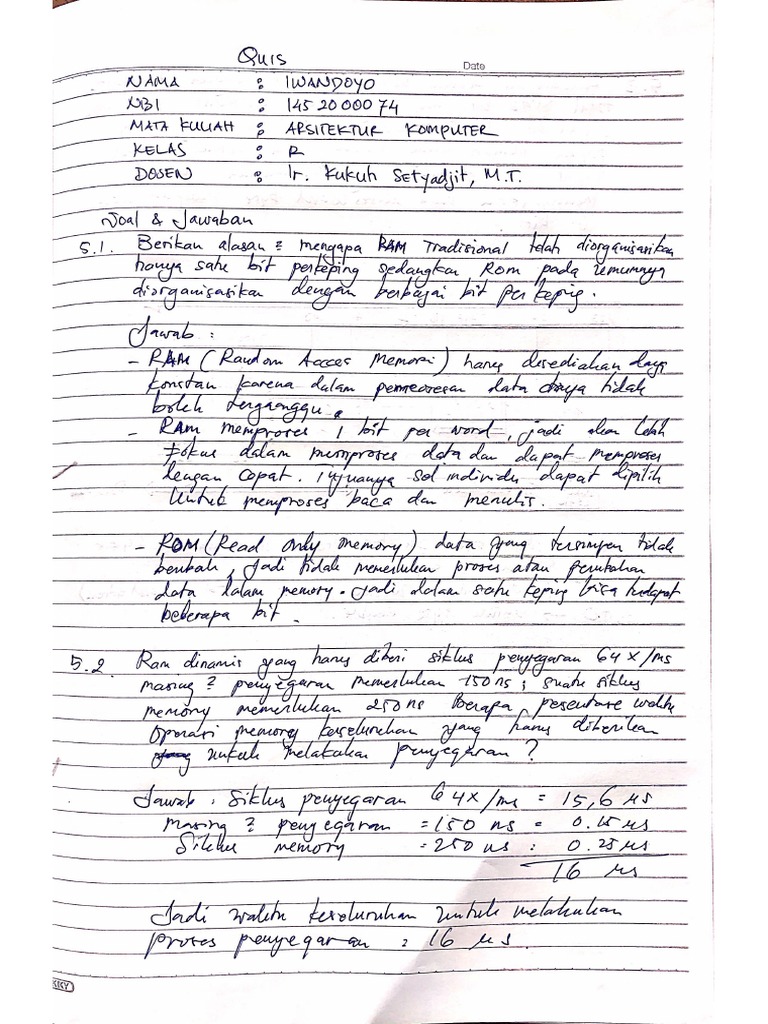 Quis Arsitektur Komuter Iwandoyo Nbi 145 | PDF