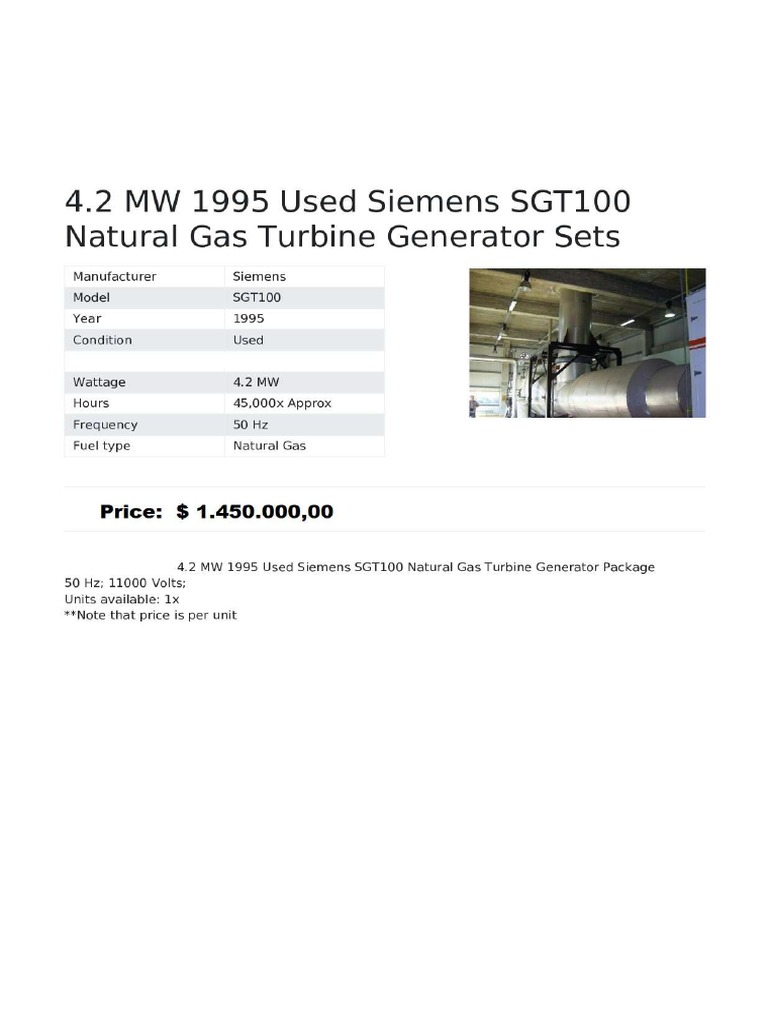 Siemens SGT 100 | PDF