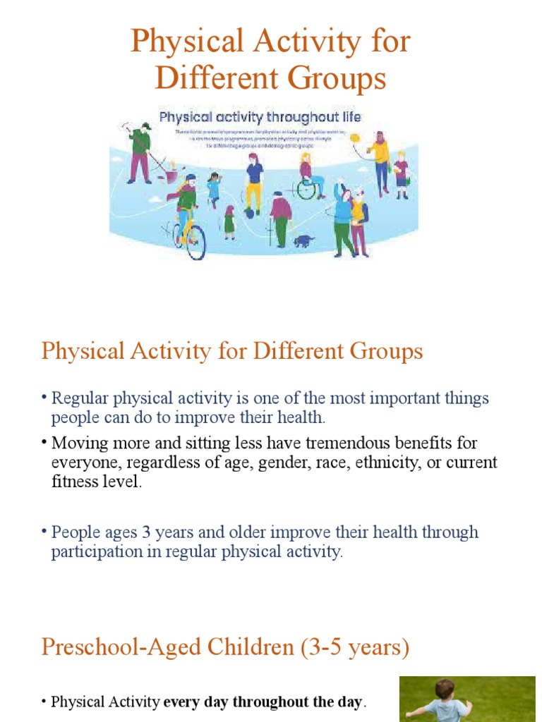 Lec 3 Physical Activity For Different Groups | PDF