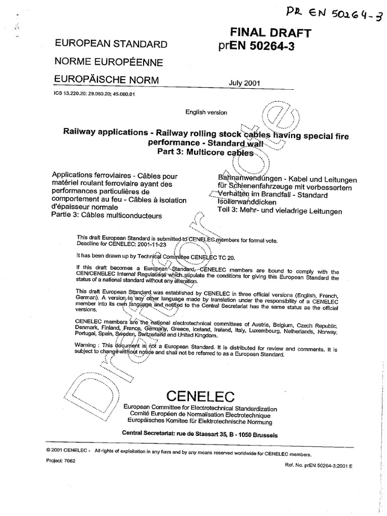 PR en 50264-3-2001 | PDF