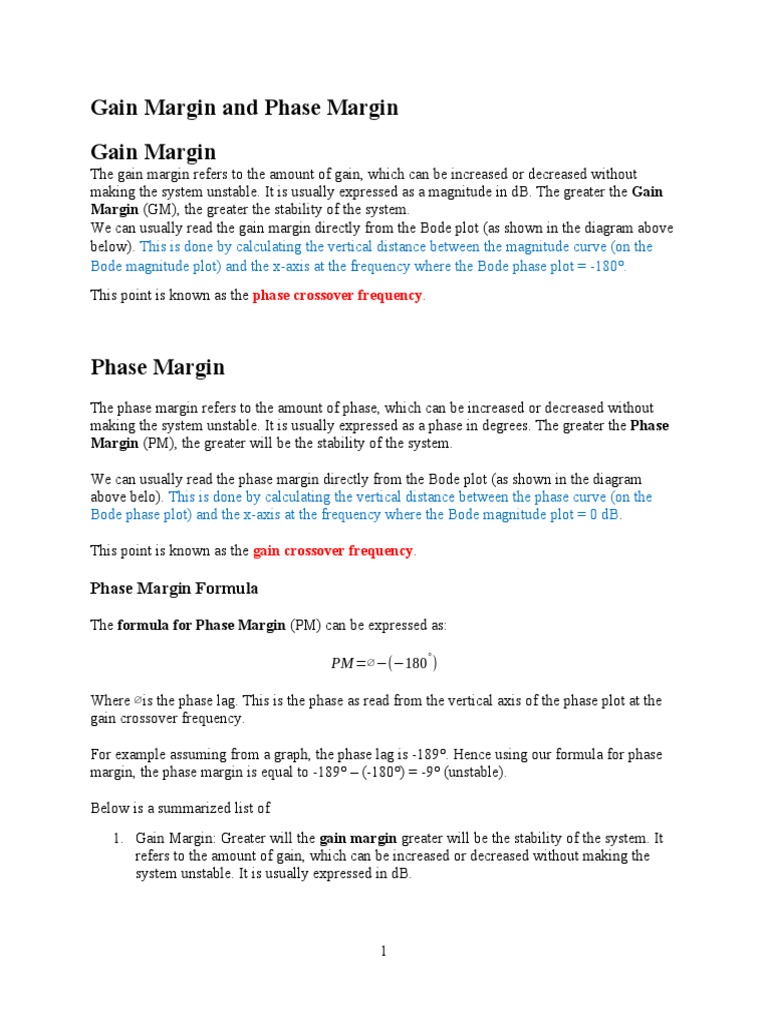 8 Gain Margin and Phase Margin | PDF | Electronics | Telecommunications Engineering