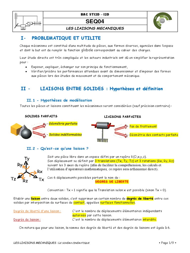 04AC12 - Liaisons - Prof | PDF | Outils | Équipement