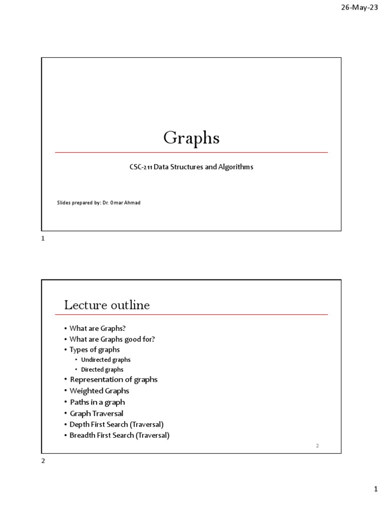 Lecture 19 Graphs Pdf 