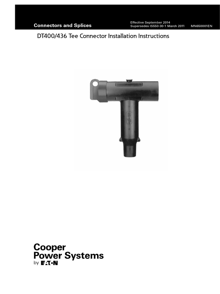 Dt400 436 Tee Connector Installation Instructions Mn650001en | PDF ...