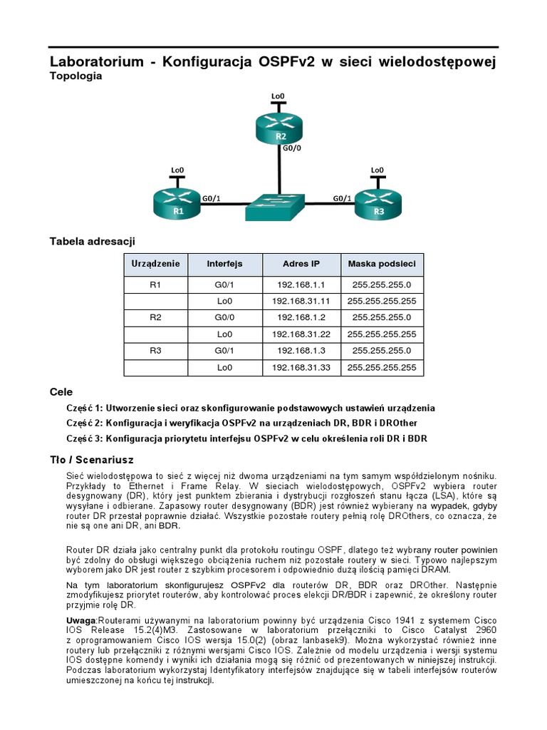 Lab - Configuring OSPFv2 on a Multiaccess Network - ILM_1 (1) | PDF