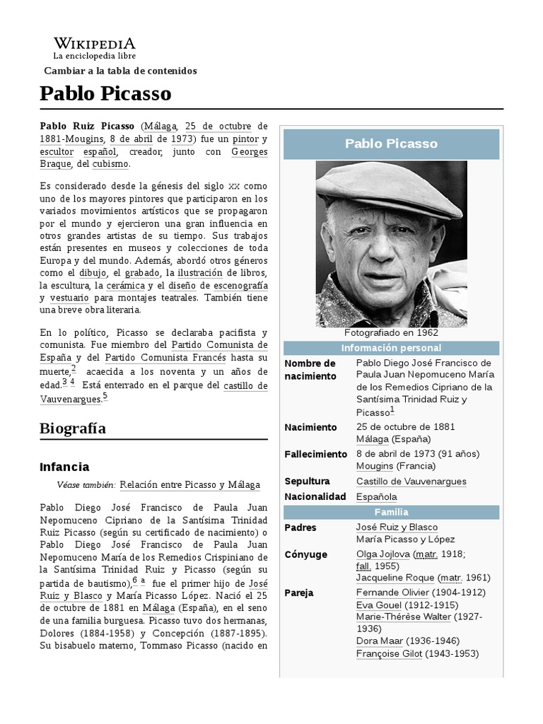 Pablo Picasso | PDF | Pablo Picasso | Cubismo