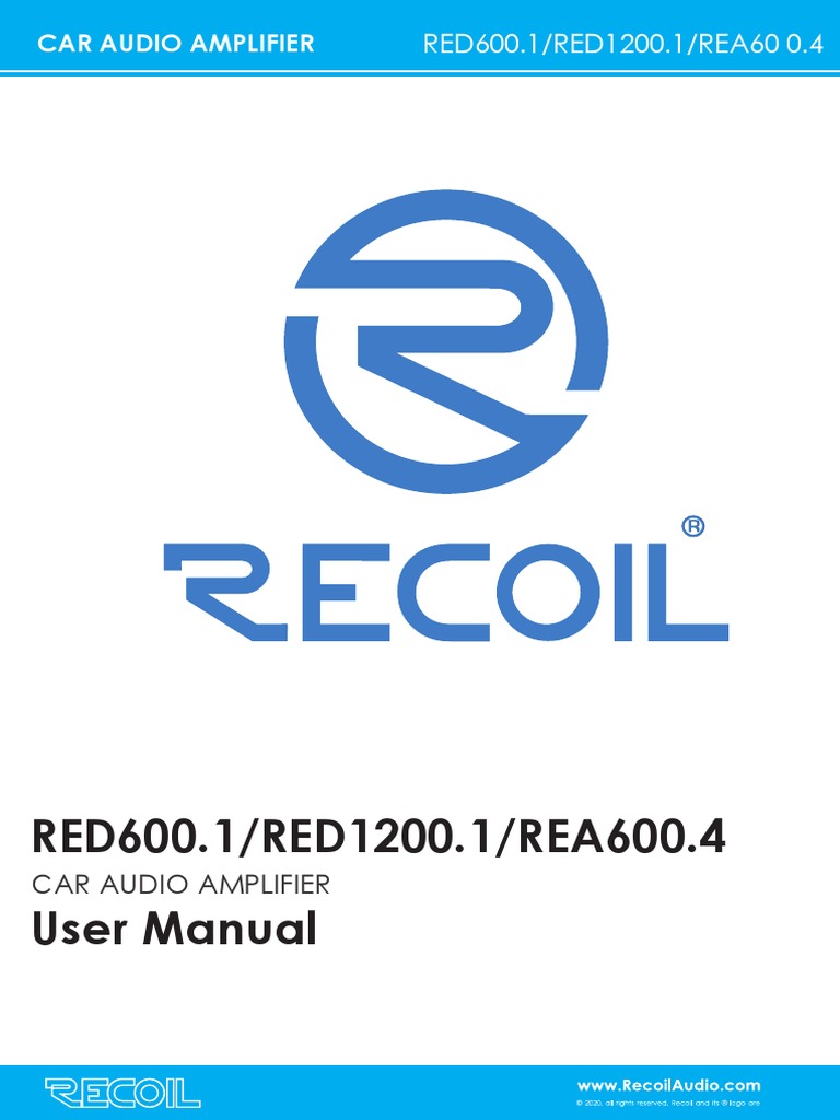 RED600.1/RED1200.1/REA600.4 User Manual: Car Audio Amplifier | PDF ...